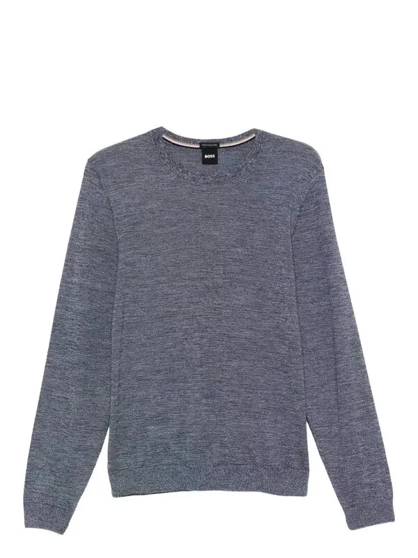 Hugo Boss Crew Neck Wool Sweater - Blue