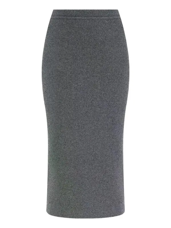 TOM FORD Ribbed Cashmere Midi Skirt - Grey