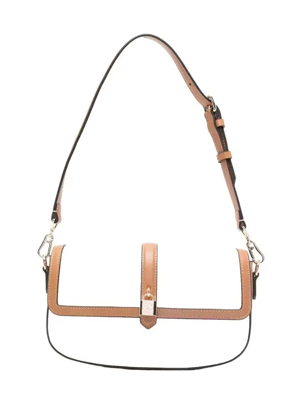 Karl Lagerfeld Leather-trimmed Canvas Shoulder Bag - Neutrals