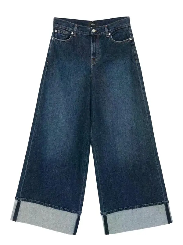7 For All Mankind Marie Cuffed Jeans - Blue