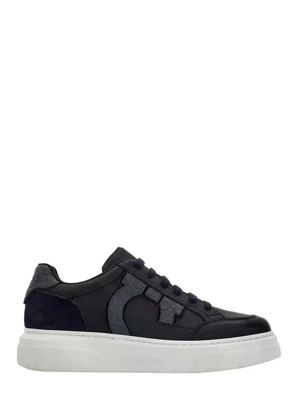 FERRAGAMO Leather Panelled Sneakers - Blue