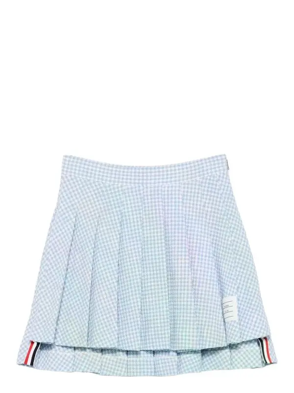 Thom Browne Pleated Checked Mini Skirt - Blue
