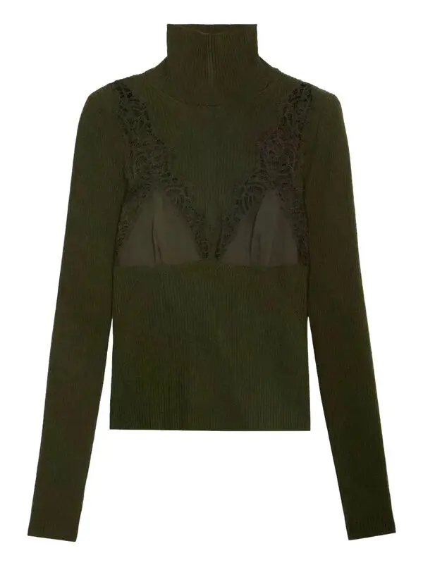 Blumarine Ribbed Turtleneck Jumper - Green