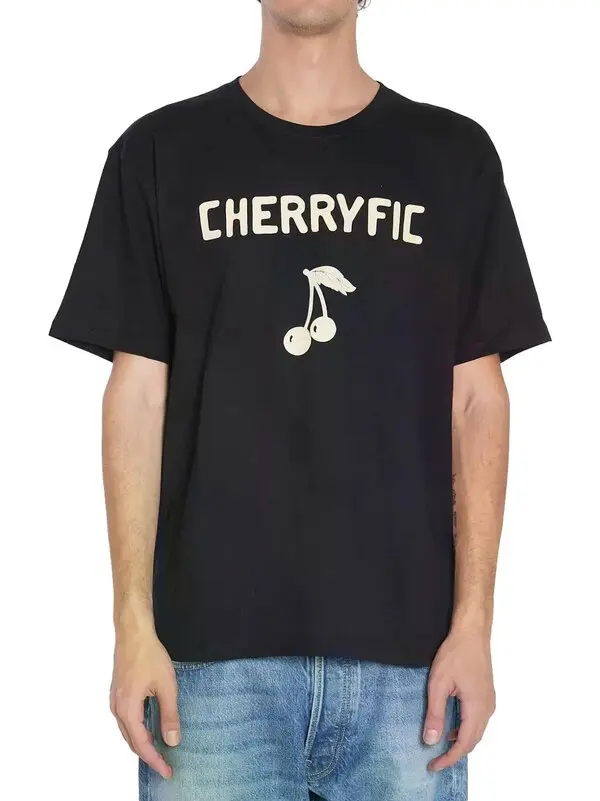 Valentino Garavani Cherryfic-print Crew-neck T-shirt - Black
