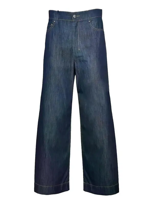 Max Mara Contrast-stitching High-waisted Jeans - Blue