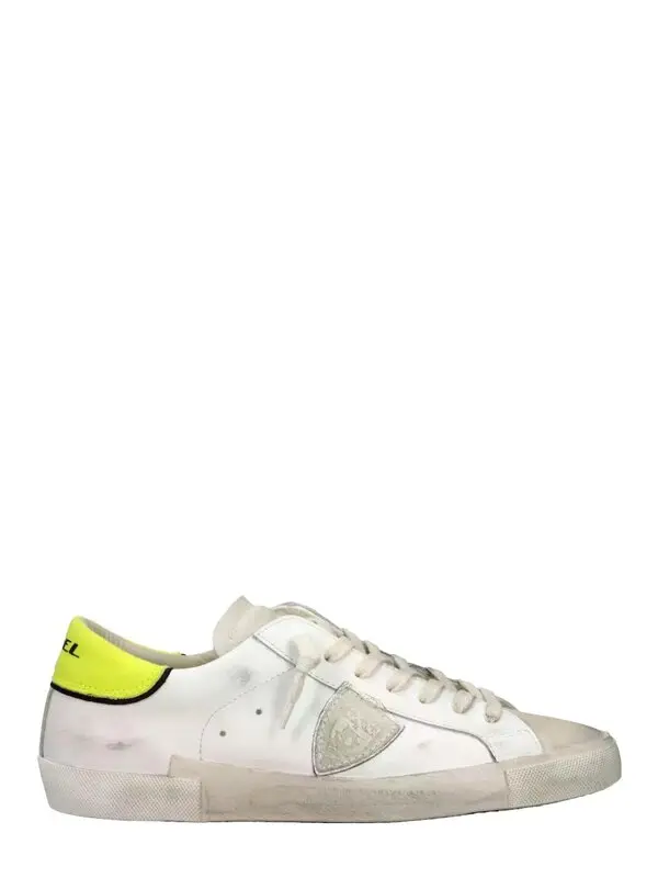 Philippe Model Prsx Leather Patchwork Low-top Sneakers - White