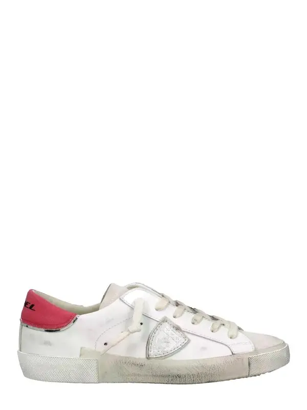 Philippe Model Distressed Leather Low-top Sneakers - White