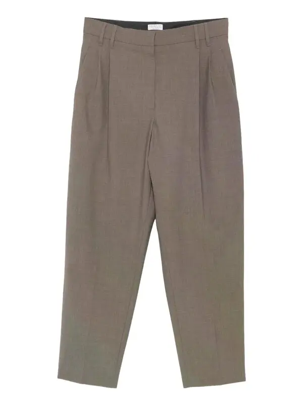 Brunello Cucinelli Dart-detail Trousers - Brown