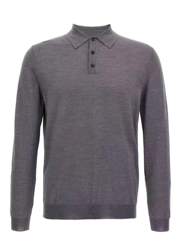 ZANONE Fine-knit Polo Shirt - Grey