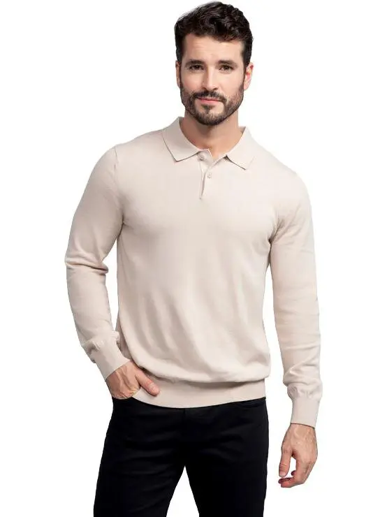 JACK ARCHER Legacy Polo Sweater - Beige