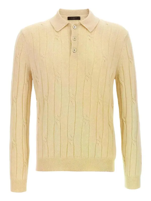 ZANONE Cable-knit Polo Shirt - Neutrals