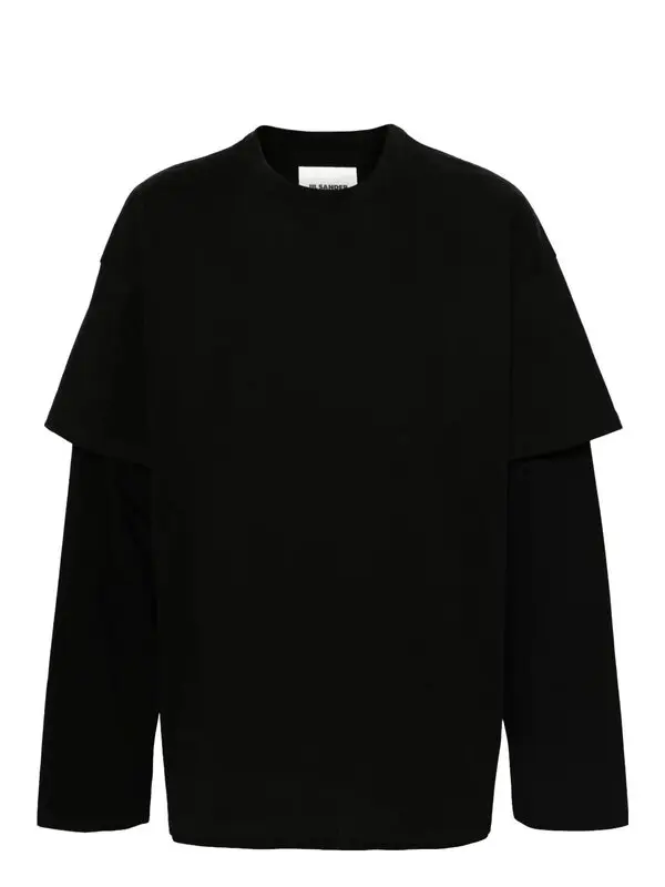 JIL SANDER Logo-print Layered T-shirt - Black