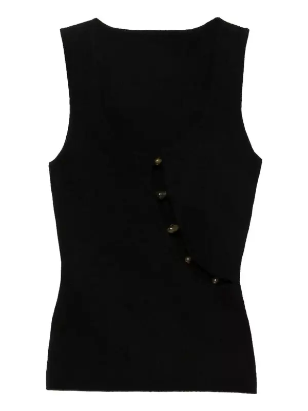 SIR. Beaded Cut-out Tank Top - Black