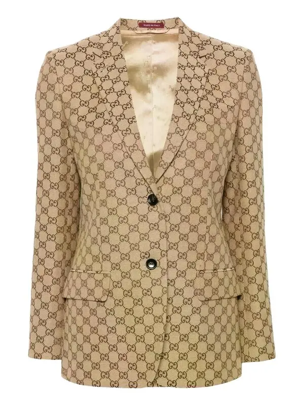 Gucci Gg Canvas Single-breasted Blazer - Neutrals