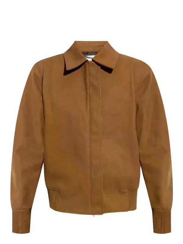 Stella McCartney Collared Ribbed-trim Jacket - Brown
