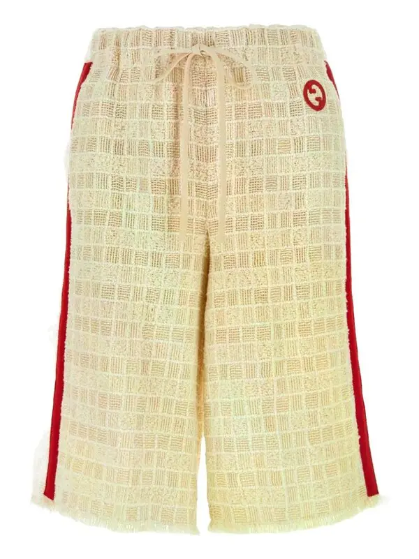 Gucci Tweed Drawstring Shorts - Neutrals