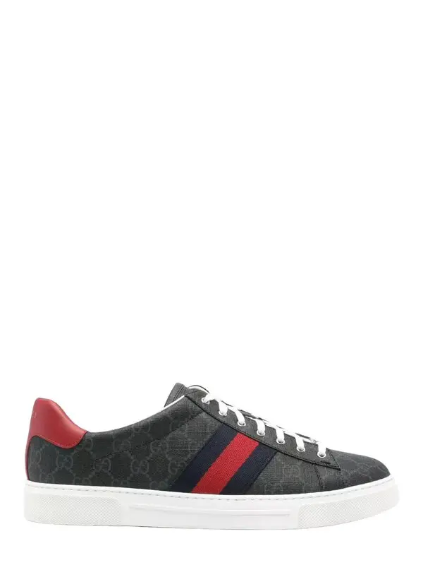 Gucci Ace Logo Web-stripe Sneakers - Black