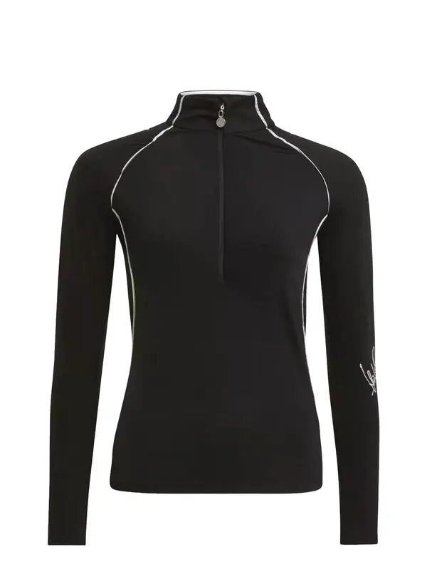 HIGH SOCIETY Half-zip Top - Black
