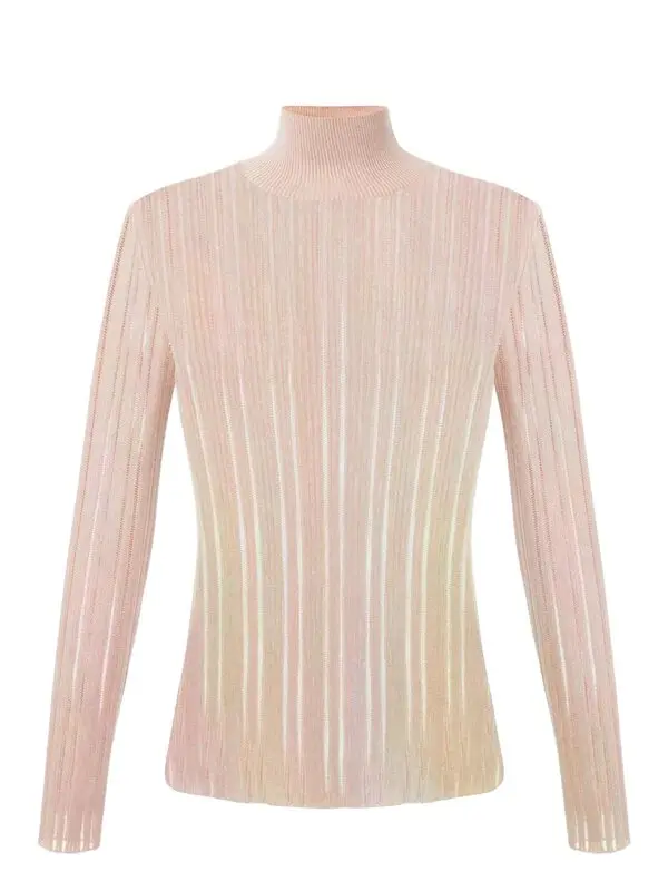 Elisabetta Franchi Ribbed Turtleneck Top - Neutrals