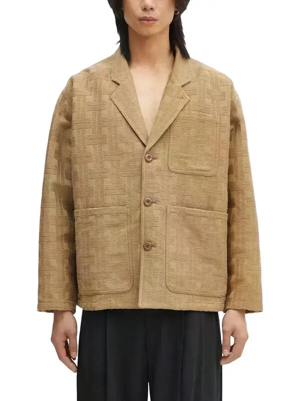 Kenzo Patterned-weave Workwear Jacket - Neutrals