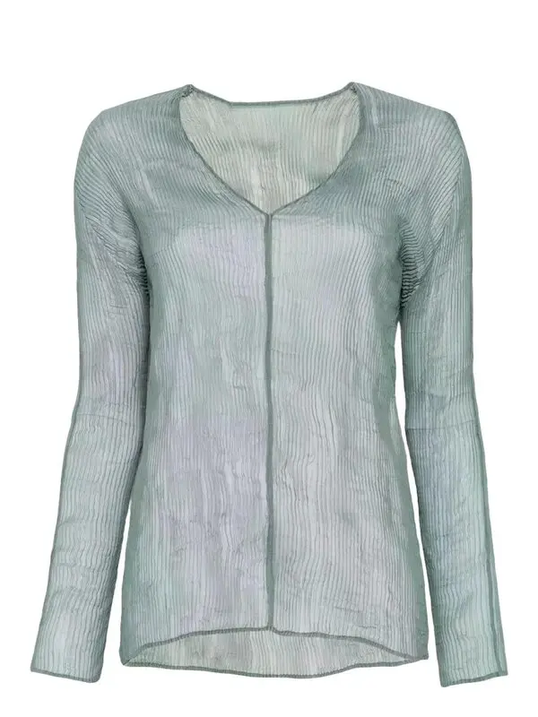 Issey Miyake V-neck Top - Green