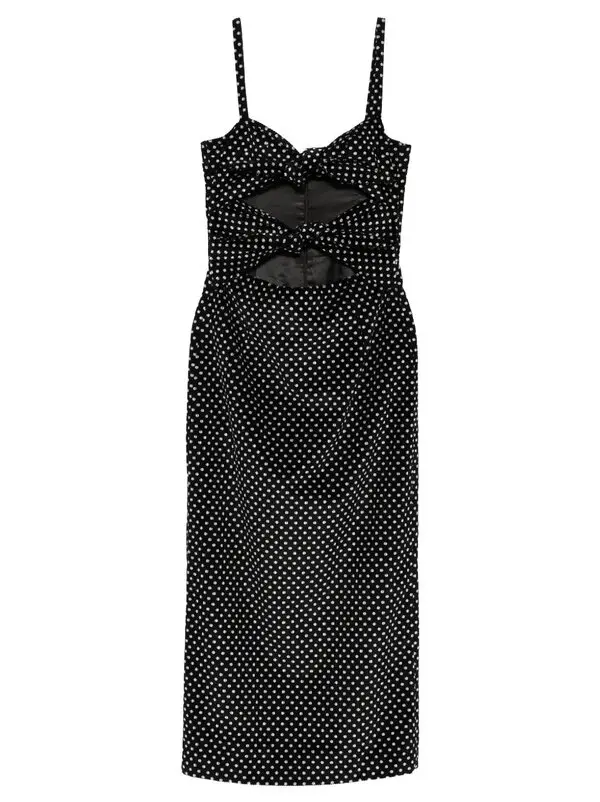 RACIL Mia Polka-dot Midi Dress - Black
