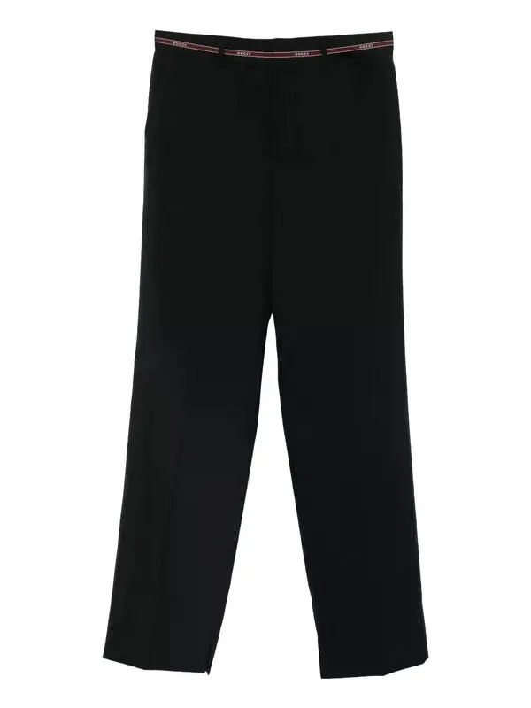 Gucci Selvedge-detail Wool Trousers - Black
