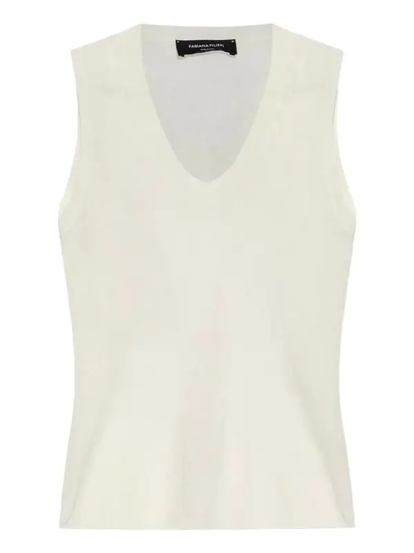 Fabiana Filippi Ribbed Tank Top - White