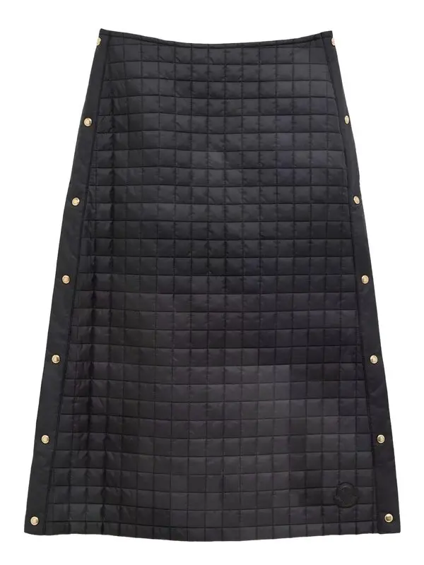 Moncler Quilted Midi Skirt - Black