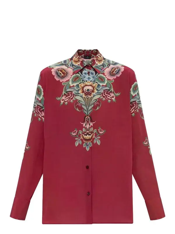 Etro Floral-print Silk Shirt - Pink