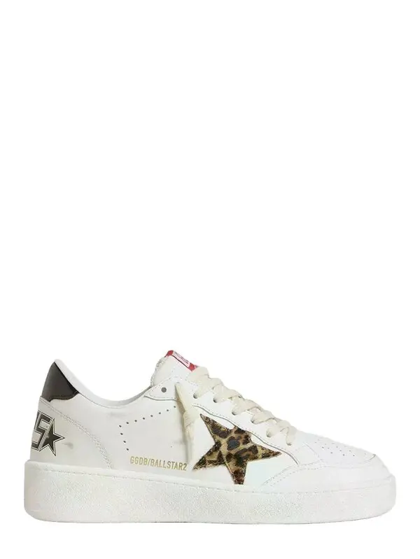GOLDEN GOOSE Leopard-print Star Sneakers - White