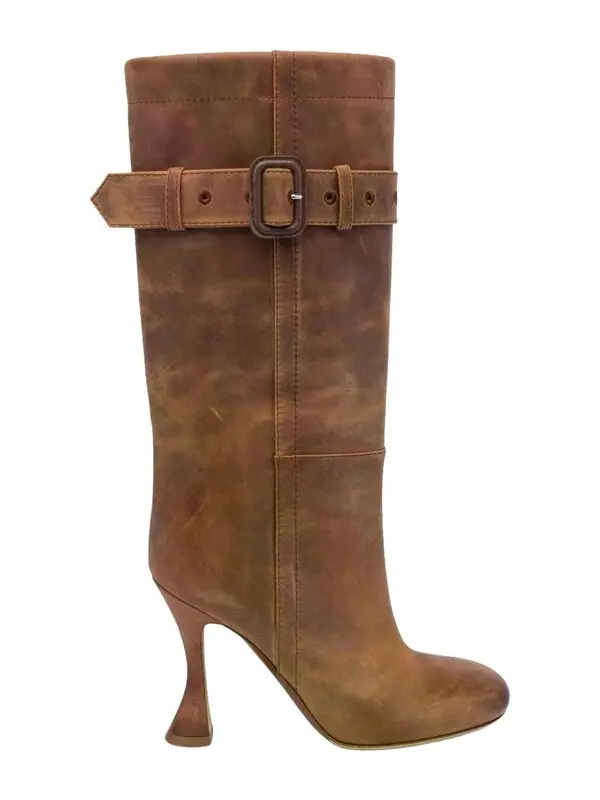 Moschino Suede Biker Boots - Brown