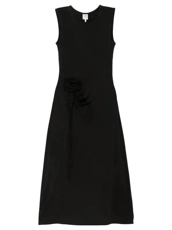 Baum Und Pferdgarten Sleeveless Midi Dress With Rose Detail - Black