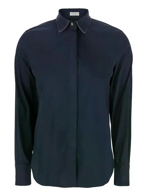 Brunello Cucinelli Monili Detail Shirt - Blue