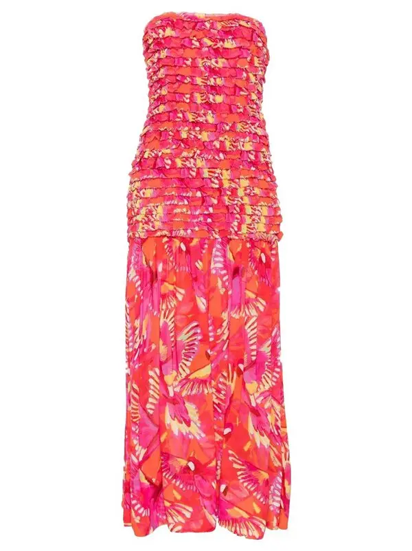 Farm Rio Flying Birds Midi Dress - Pink