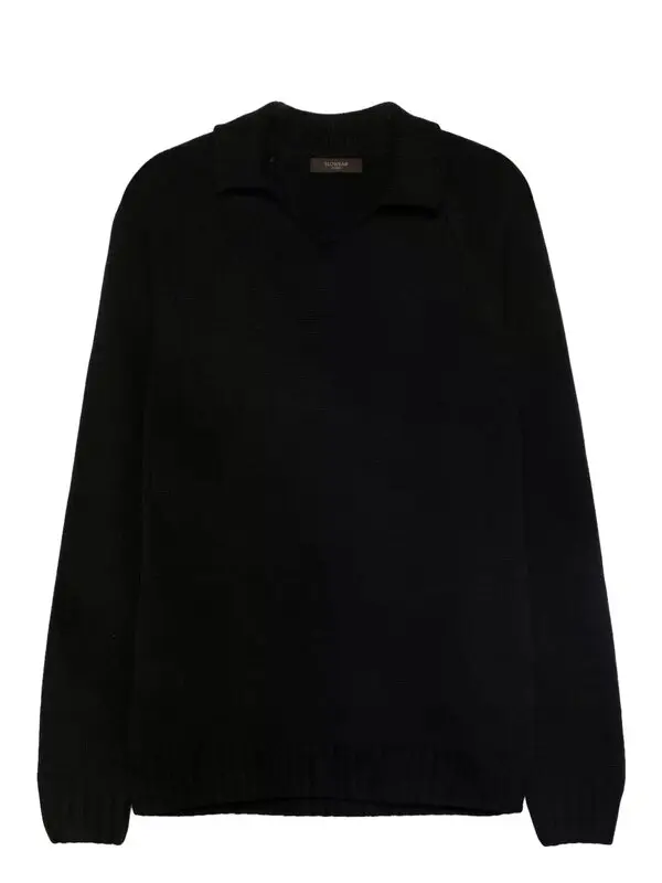 ZANONE Polo-neck Wool Sweater - Black