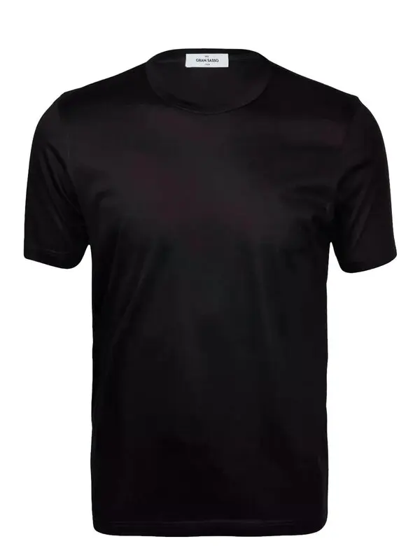 GRAN SASSO Scoth Filo Cotton Crew-neck T-shirt - Black