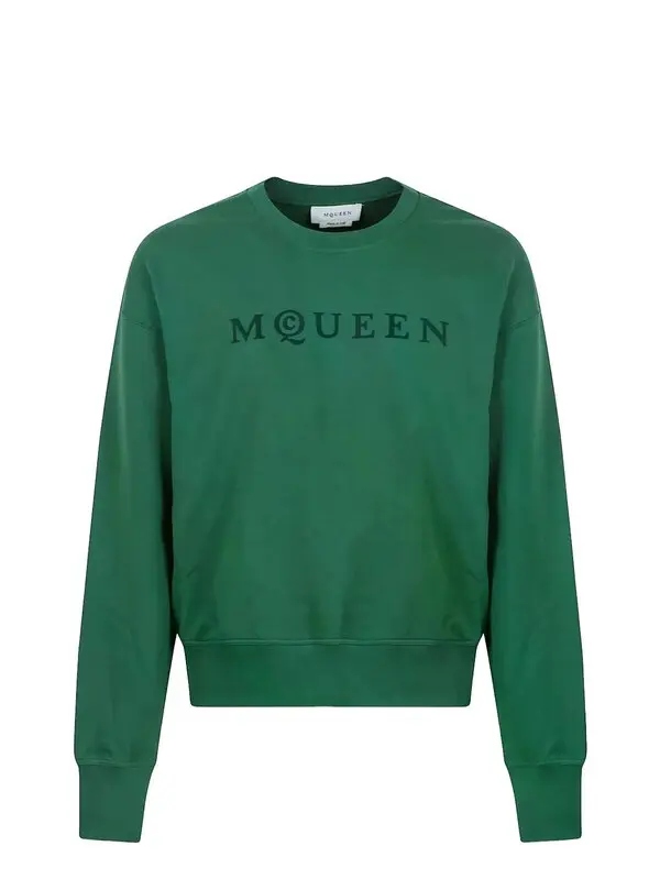 Alexander McQueen Logo-embroidered Cotton Sweatshirt - Green