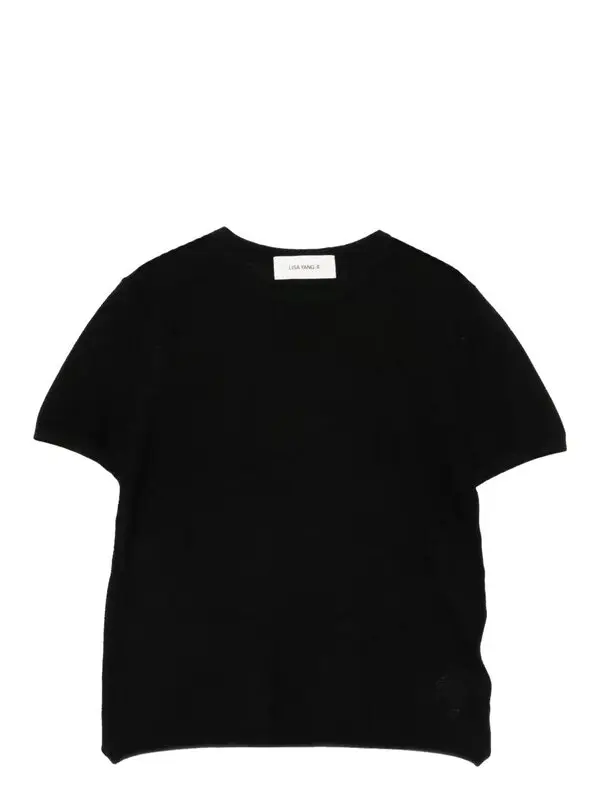 LISA YANG Short-sleeve Cashmere Top - Black