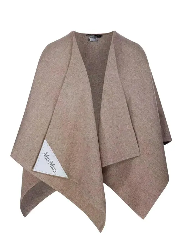 Max Mara Logo-patch Asymmetric Cape - Neutrals