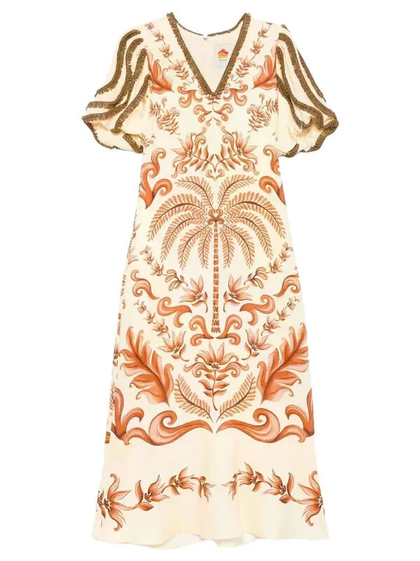 Farm Rio Milani Maxi Dress - Brown