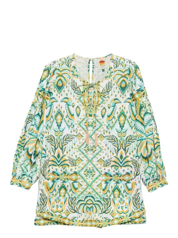 Farm Rio Tropical Tapestry Playsuit - Blue