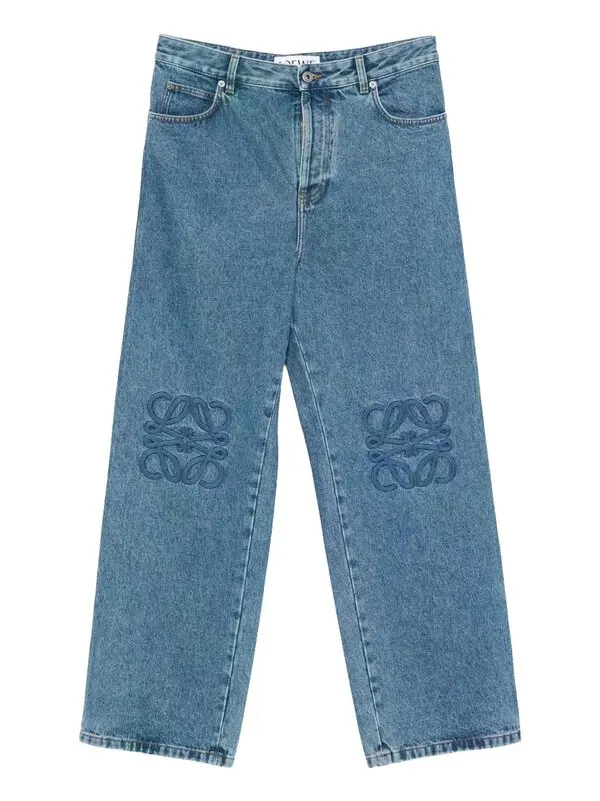 Loewe Anagram-embroidered Jeans - Blue