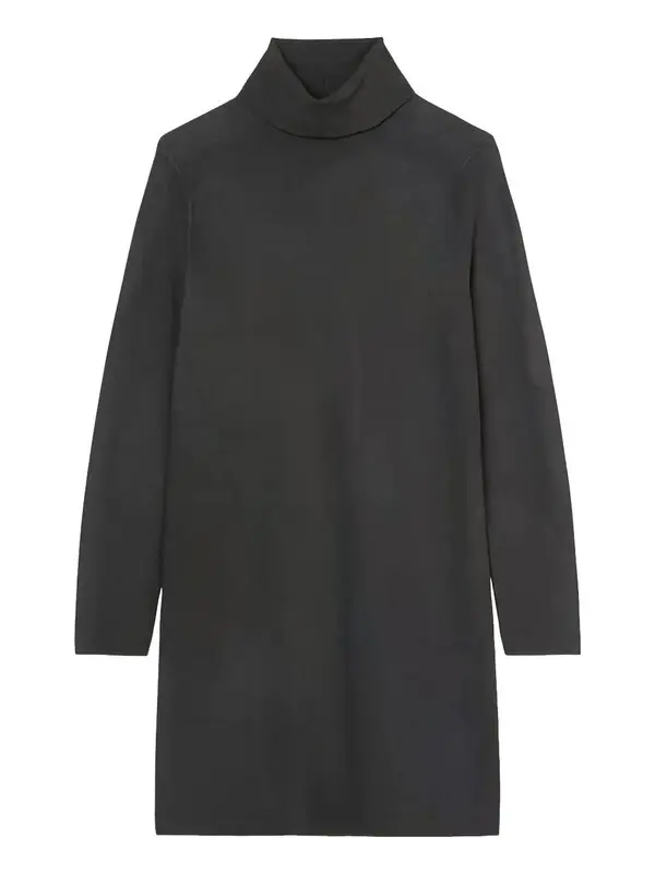 Marc O'polo Turtleneck Ribbed Mini Dress - Grey