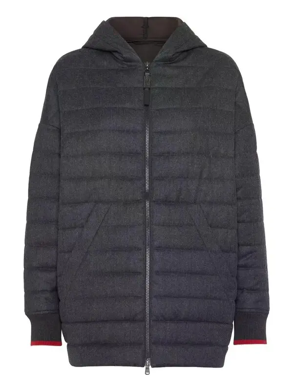 Brunello Cucinelli Padded-design Coat - Grey