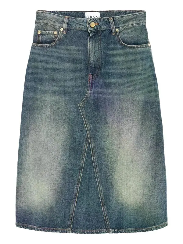 GANNI Heavy Midi Skirt - Blue