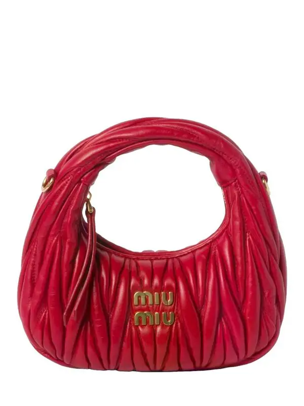 Miu Miu Mini Wander Matelassé-effect Shoulder Bag - Red