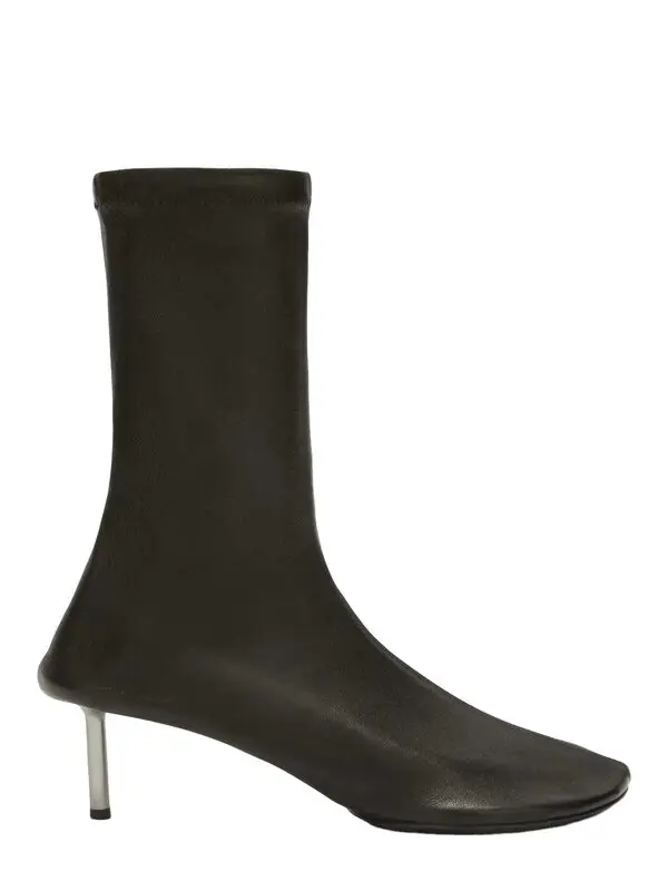 JIL SANDER 60mm Leather Ankle Boots - Black