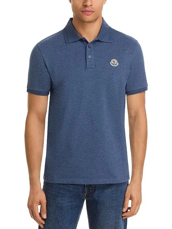 Moncler Short Sleeve Logo Polo Shirt - Navy