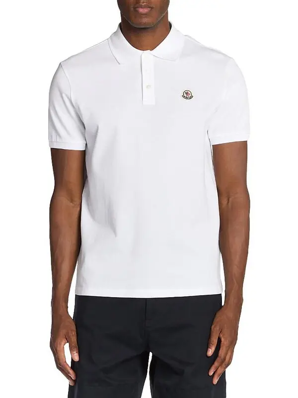 Moncler Short Sleeve Logo Polo Shirt - White